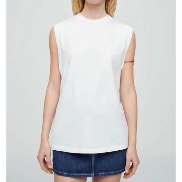 Re/Done | Tops | New Redone Oversized Muscle Tank In Optic White | Poshmark